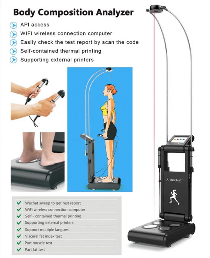 100KHZ 220v Clinic 180μA BIA Body Composition Analyzer